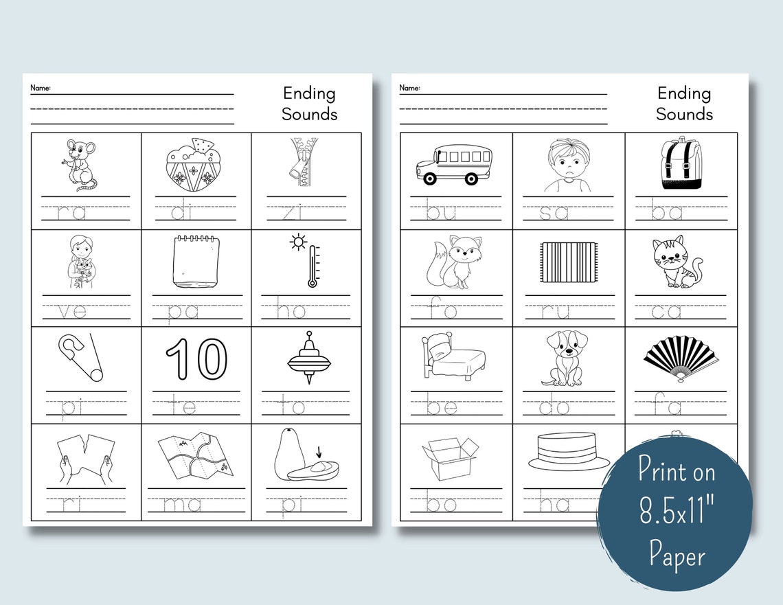 5 CVC Ending Sound Worksheets | CVC Words | Printable | Phonics | CVC ...