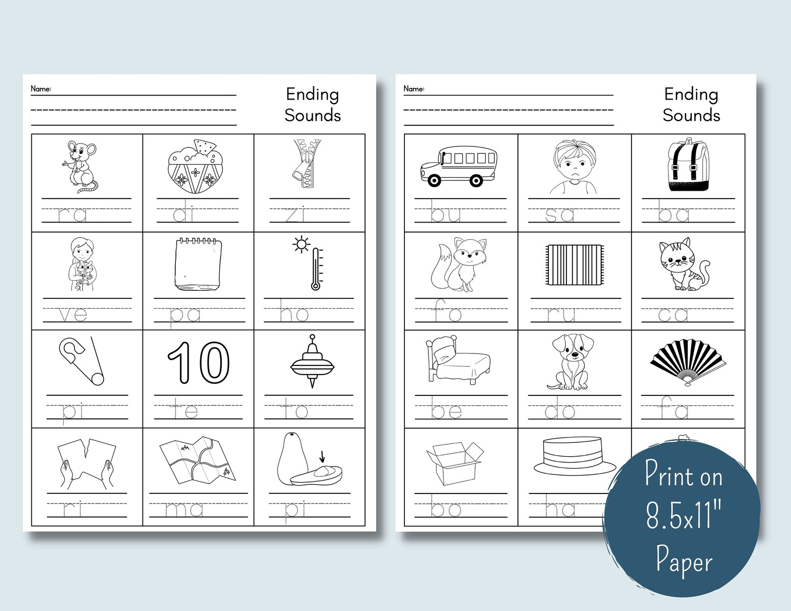 5 CVC Ending Sound Worksheets | CVC Words | Printable | Phonics | CVC ...