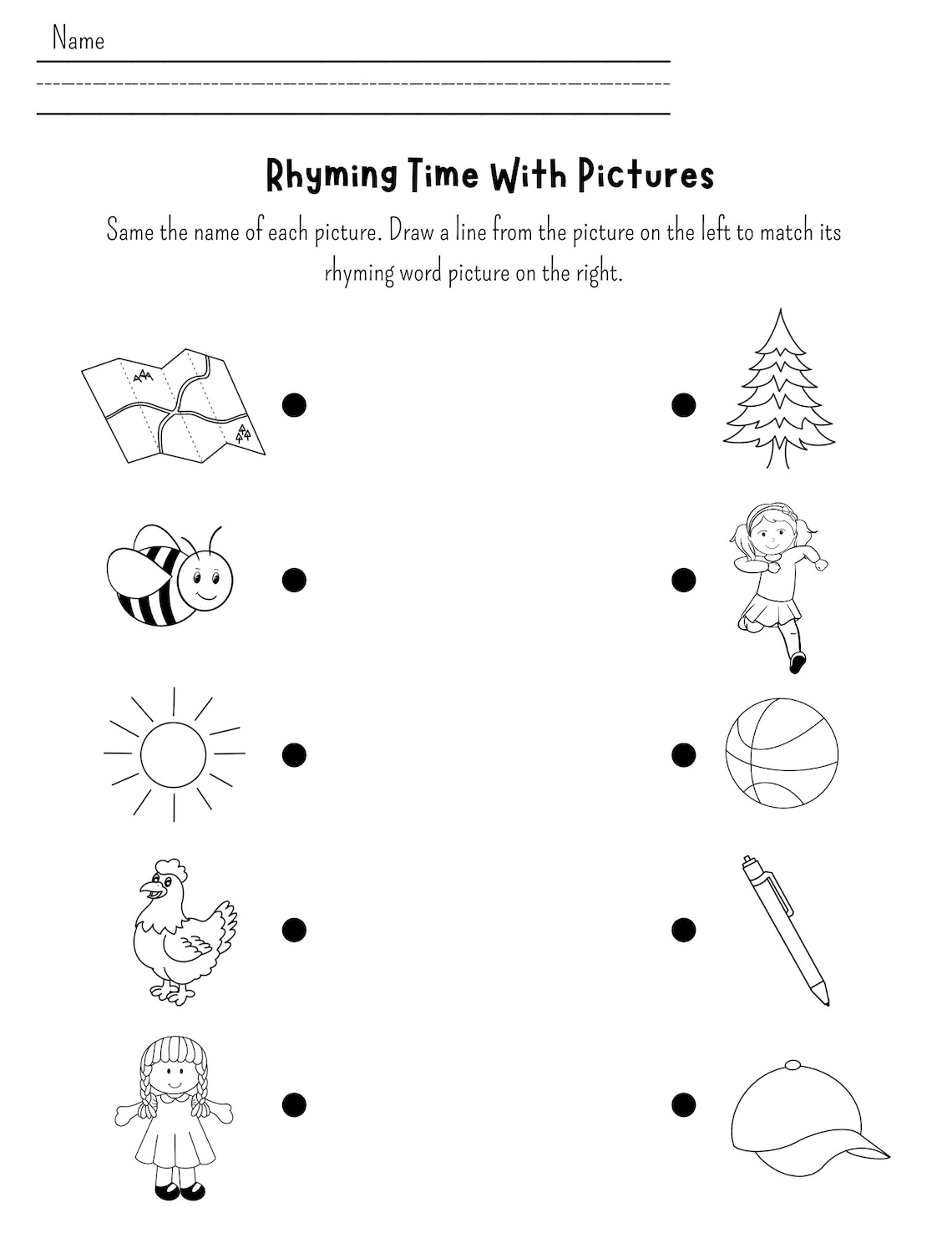 10 Rhyming With Pictures | Rhyme Worksheets | Worksheets | Phonics ...