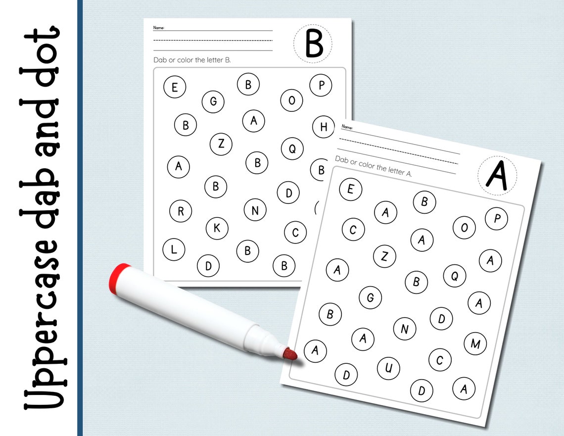 Uppercase Alphabet Dab and Dot Alphabet Search 26 - Etsy Canada