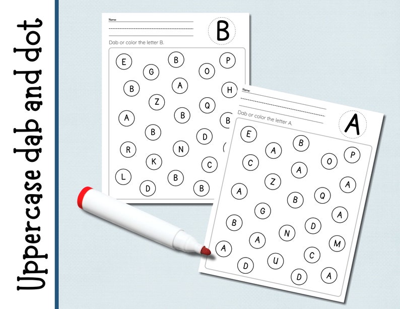 Uppercase Alphabet Dab and Dot Alphabet Search 26 - Etsy Canada