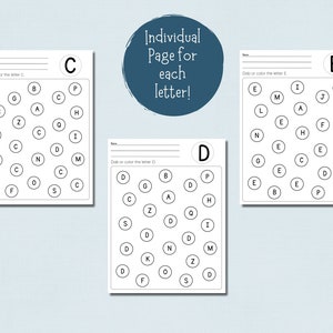 Uppercase Alphabet Dab and Dot | Alphabet Search | 26 Worksheet Pages ...