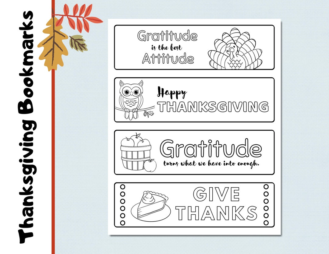 8 Thanksgiving Bookmarks | Thanksgiving Coloring | Art | Holiday ...