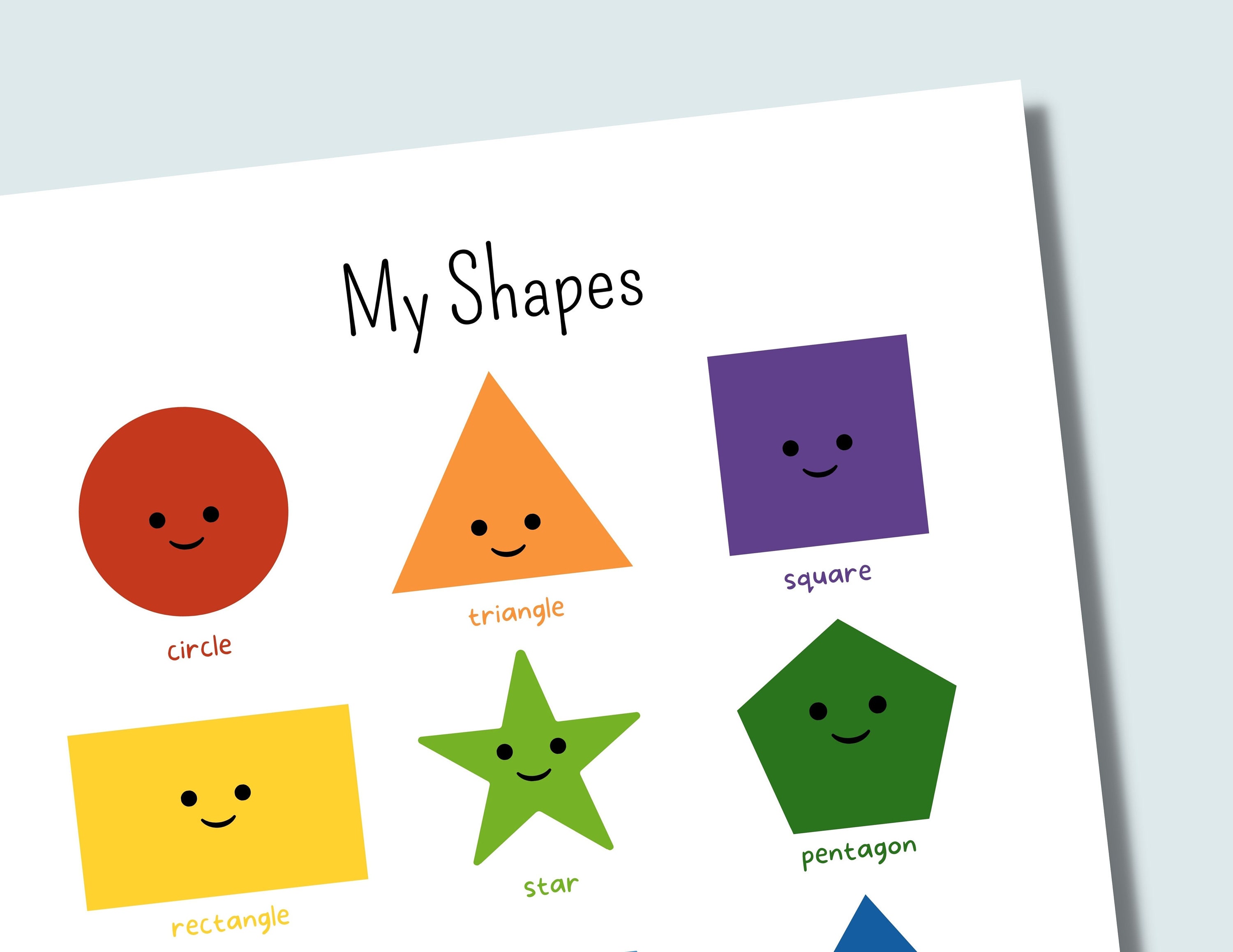 Printable Geometric Shapes | Educational Wall Art | Learning Shapes ...