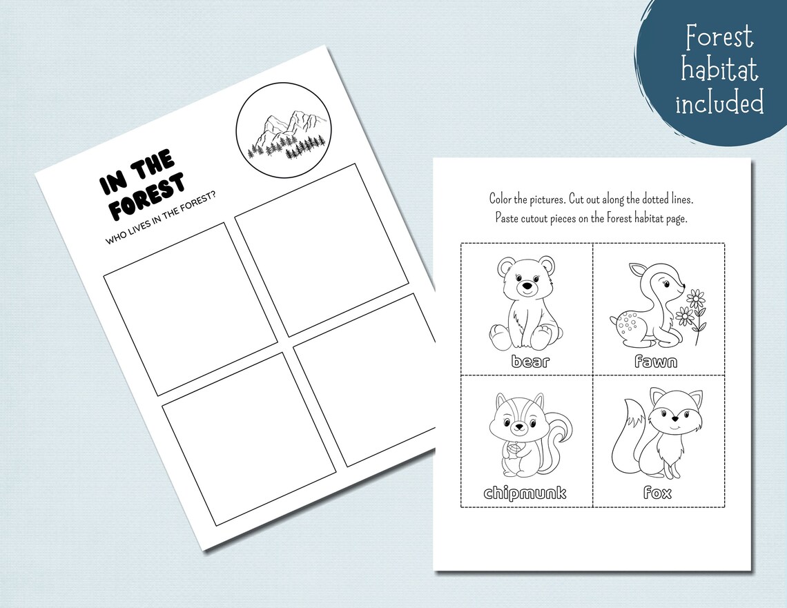 7 Animal Habitat Cut and Paste Activities Cut and Paste Animal Habitat ...