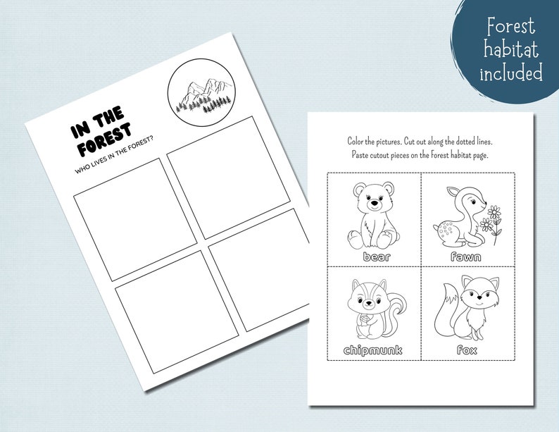 7 Animal Habitat Cut and Paste Activities Cut and Paste Animal Habitat ...