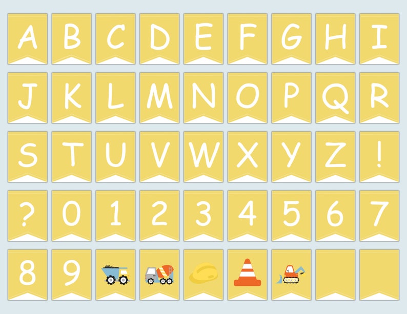 Construction Printable Banner | Digital | Printable | Birthday | Baby ...