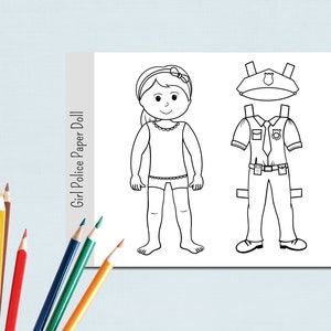 Police Paper Dolls | Printable Paper Doll | Coloring Activity ...