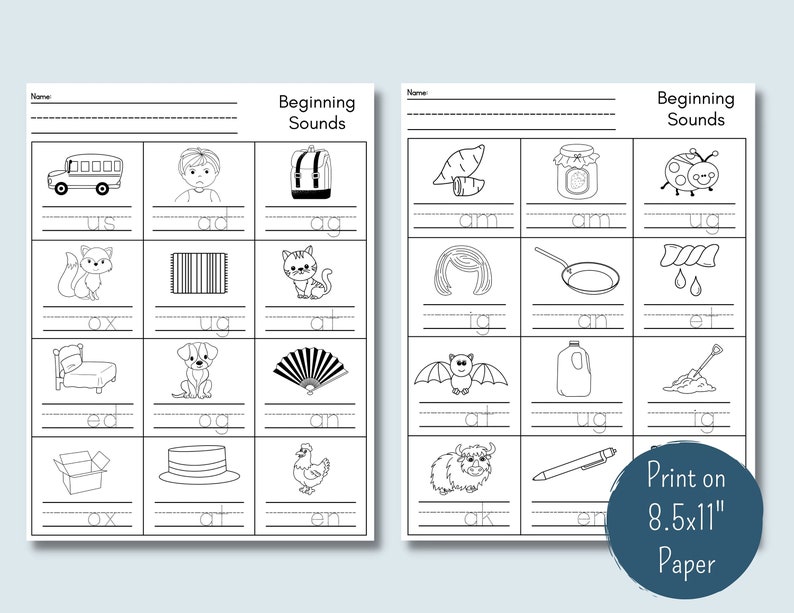 5 CVC Beginning Sound Worksheets | CVC Words | Printable | Phonics ...