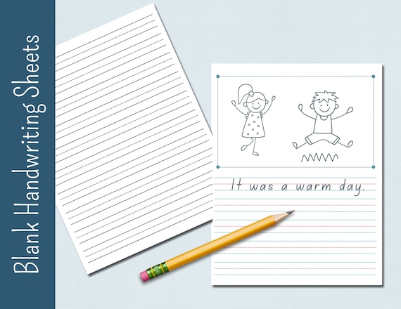 Blank Handwriting Pages Lined Paper Practice Writing Paper | Etsy