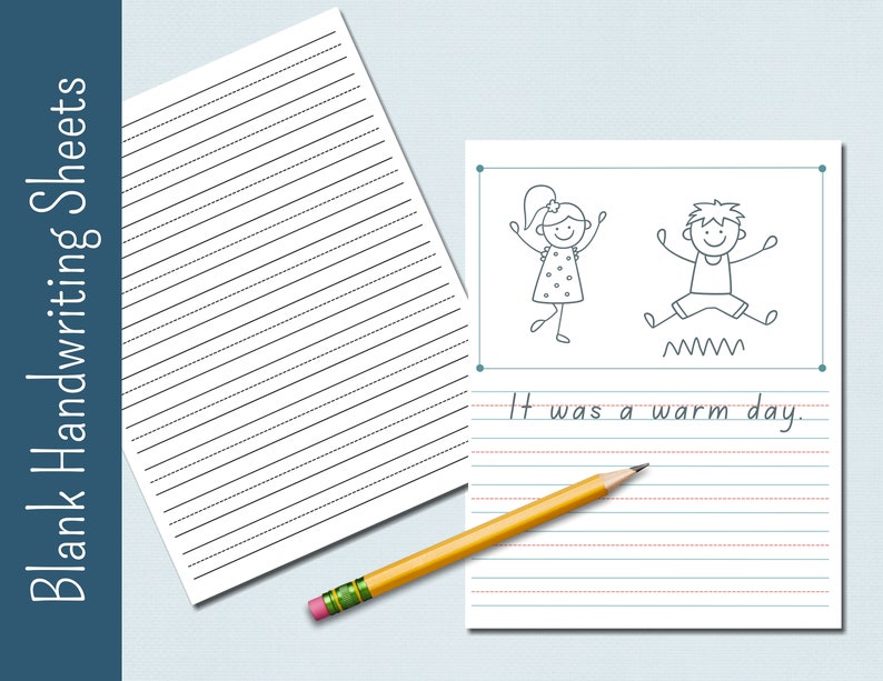 Blank Handwriting Pages | Lined Paper | Practice Writing Paper ...