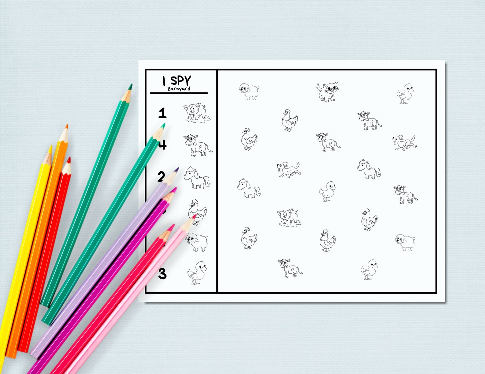 I Spy Activity Pack | Kids Coloring Pages | Counting Skills | Preschool ...
