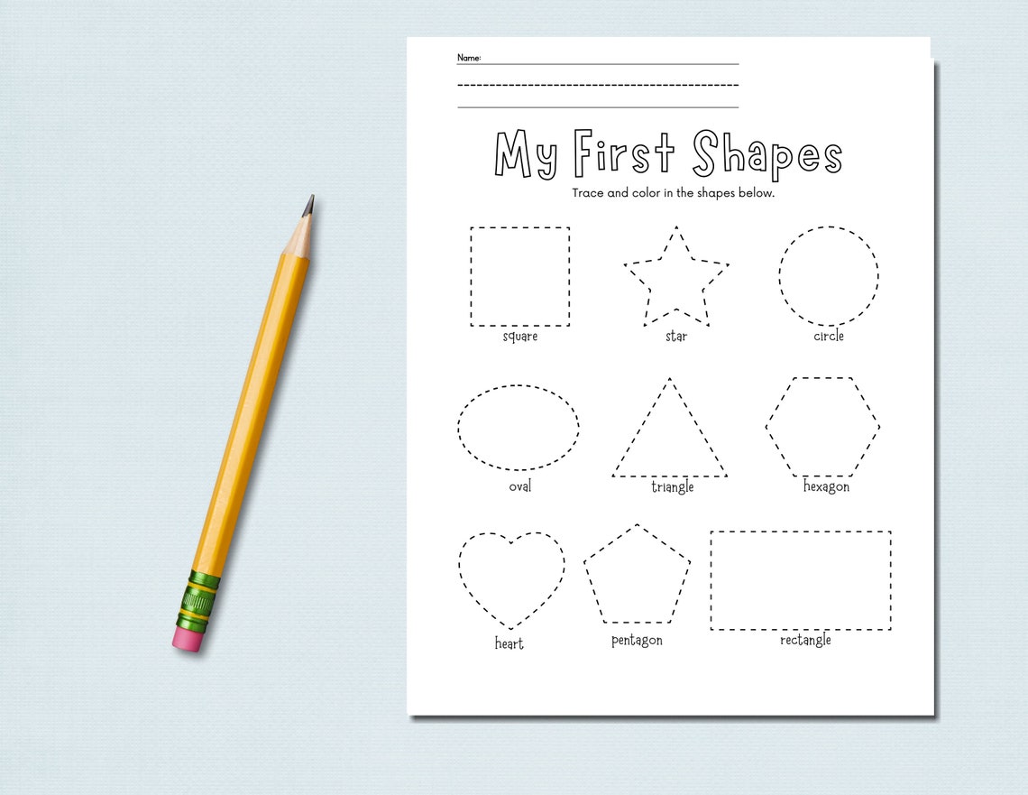 Basic Shape Tracing Tracing Worksheets Shapes Learning - Etsy