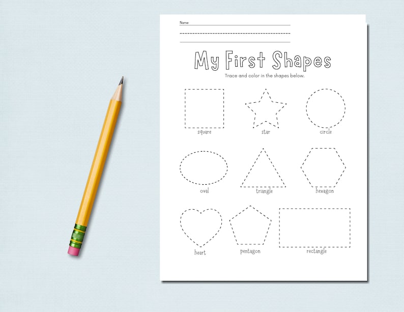 Basic Shape Tracing Tracing Worksheets Shapes Learning - Etsy