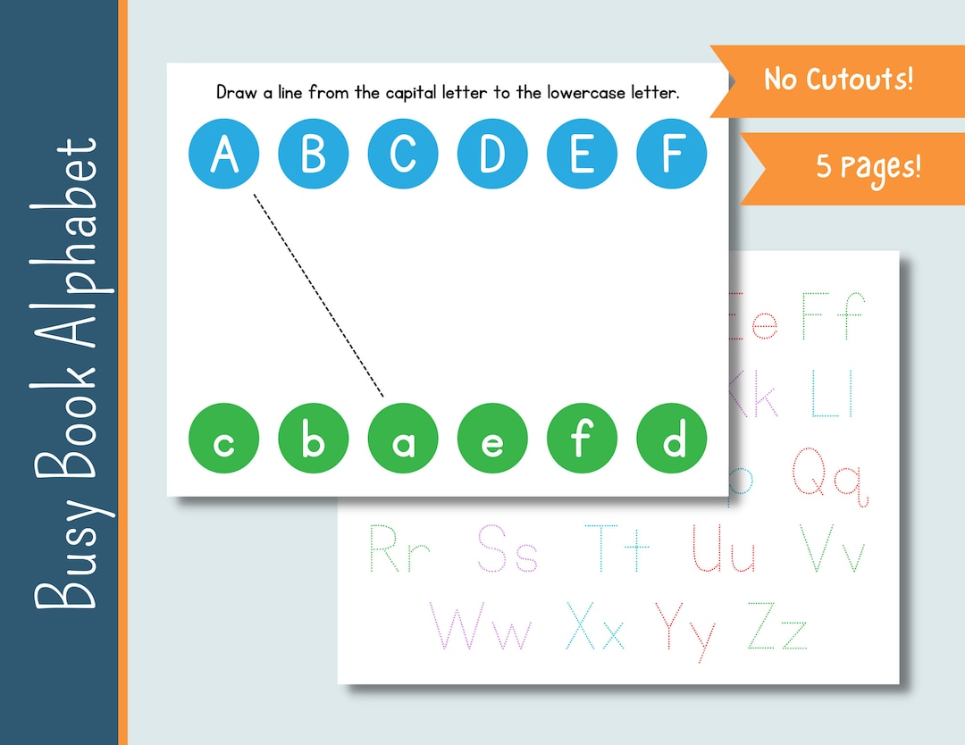 No Cut Busy Book | Alphabet | Printable Download | Abc's | Tracing ...