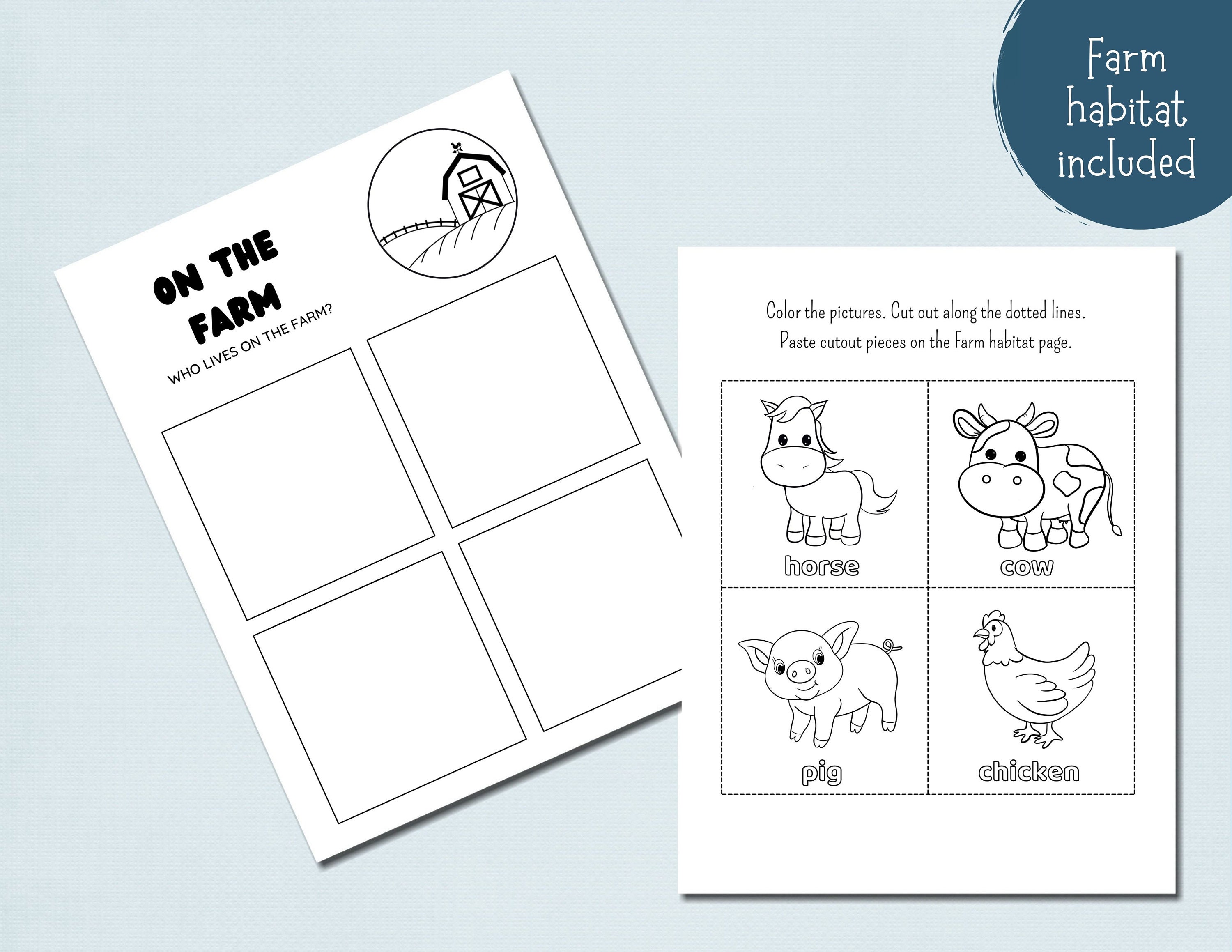 7 Animal Habitat Cut and Paste Activities | Cut and Paste | Animal ...