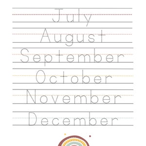 Months of the Year Handwriting Worksheets | Days of the Week ...