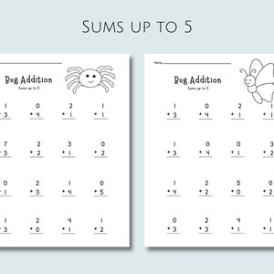 12 Bug Theme Addition Worksheets | Math Worksheets | 12 Pages | Sums ...