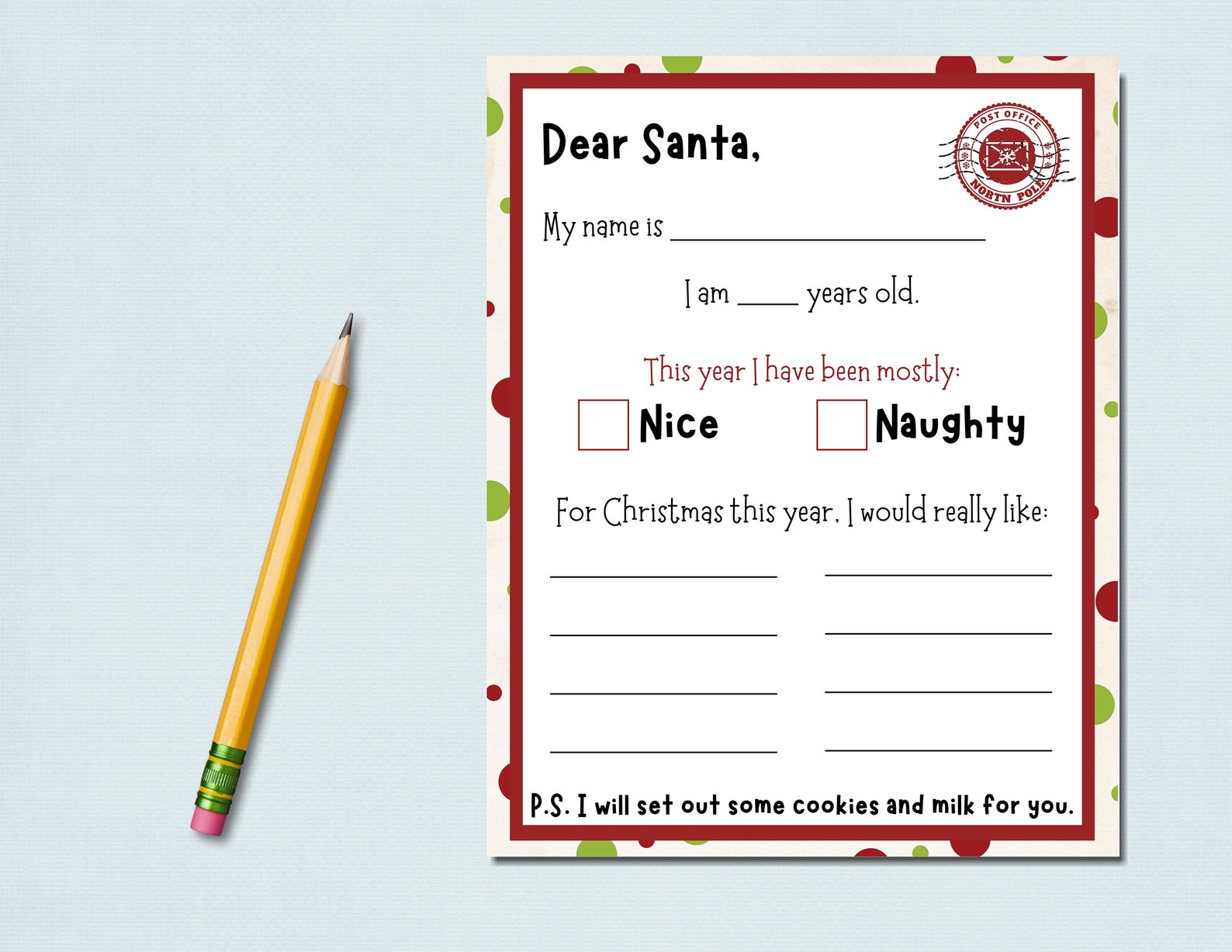 Letter to Santa | Kids Christmas | Write to Santa | Holiday Letter | to ...