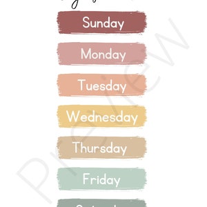 Months of the Year Chart | Days of the Week | Printable | Charts ...