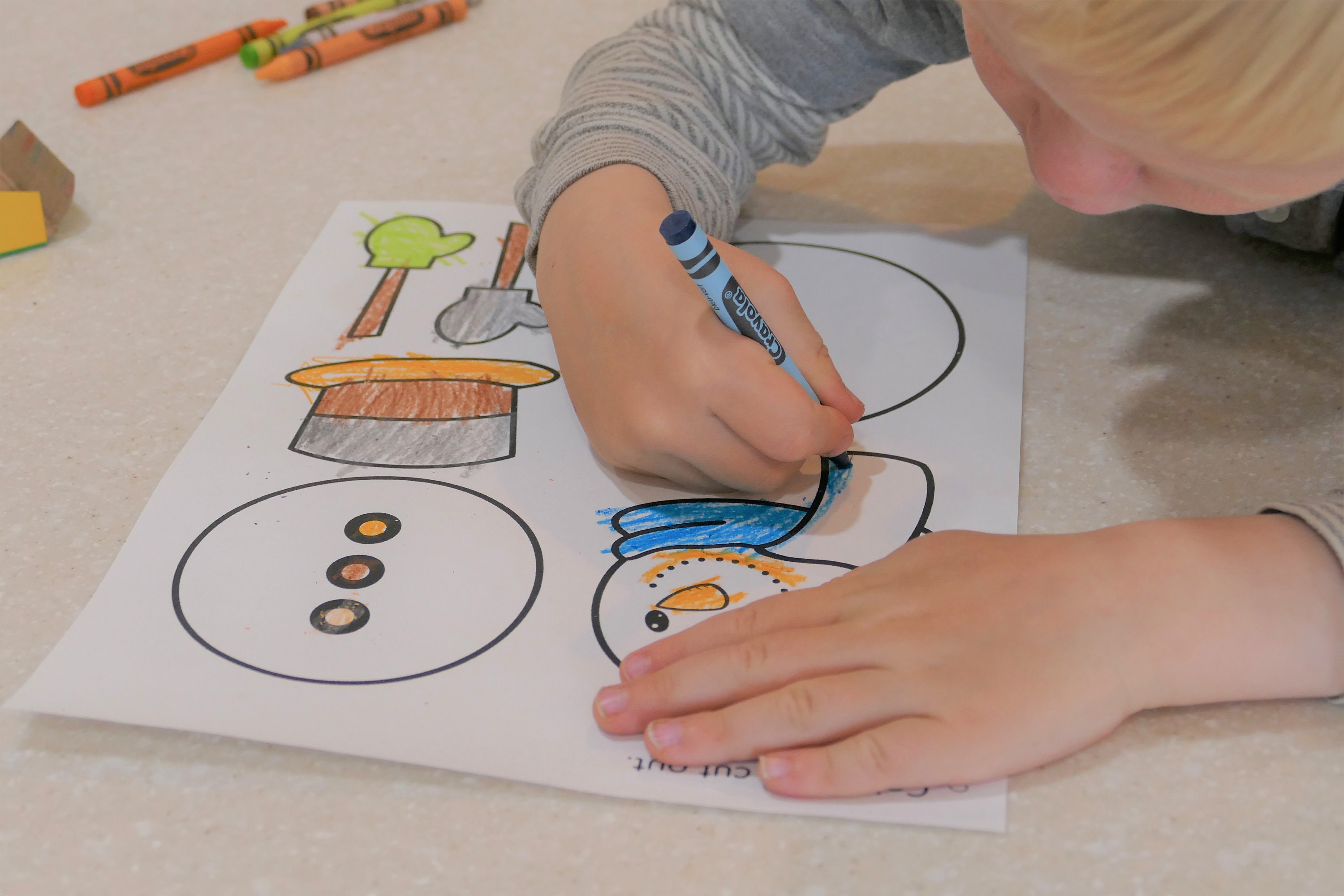 Snowman Coloring Activity | Cut and Paste | Snowman Craft | Winter ...