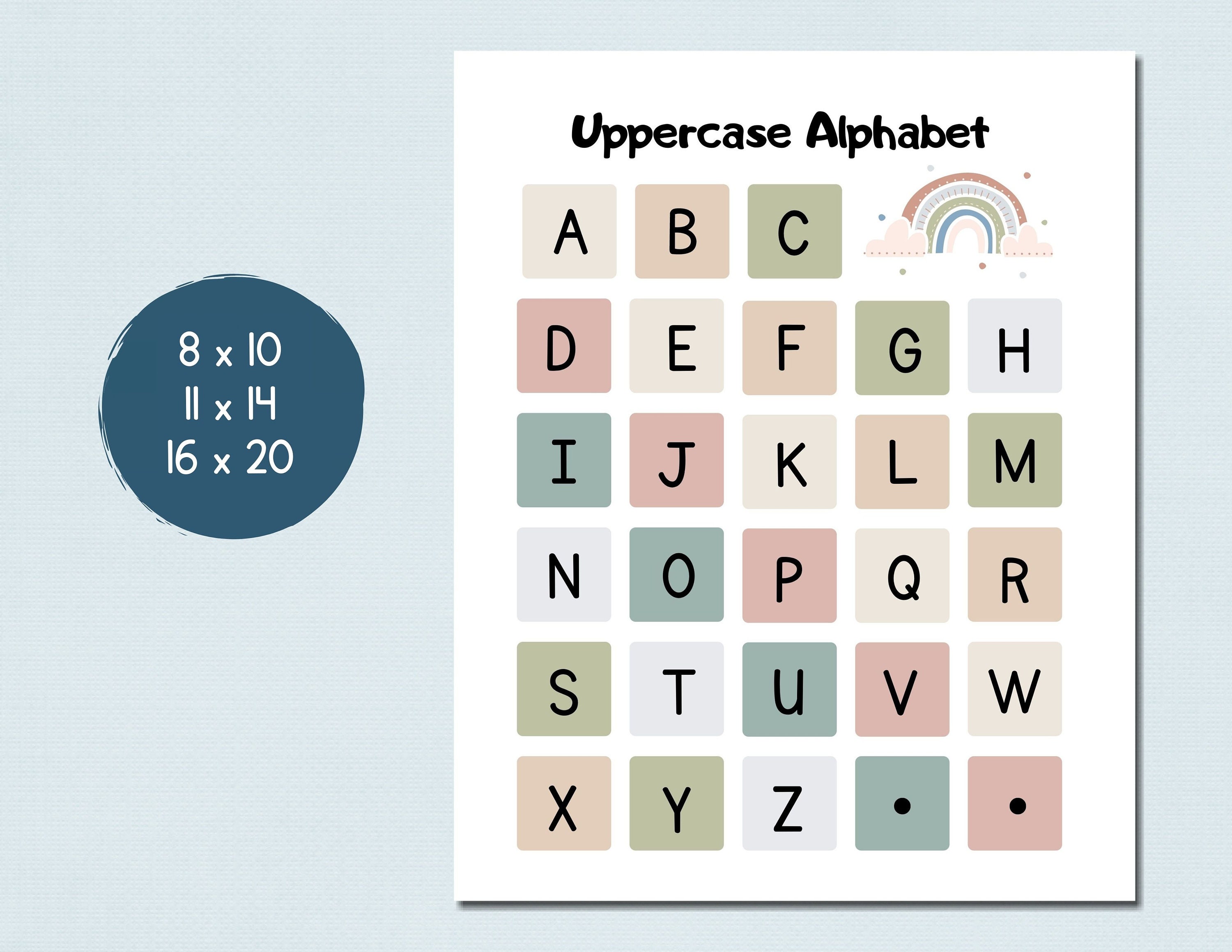 3 Alphabet Chart | ABC Chart | Uppercase | Lowercase | Preschool | Wall ...