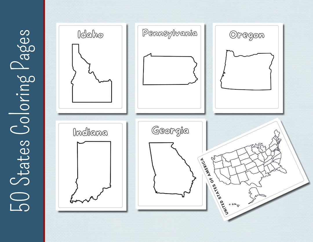50 States Coloring Pages | USA Geography | USA Coloring Pages | 50 ...