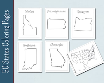 50 States Coloring Book 50 States Homeschool United States - Etsy