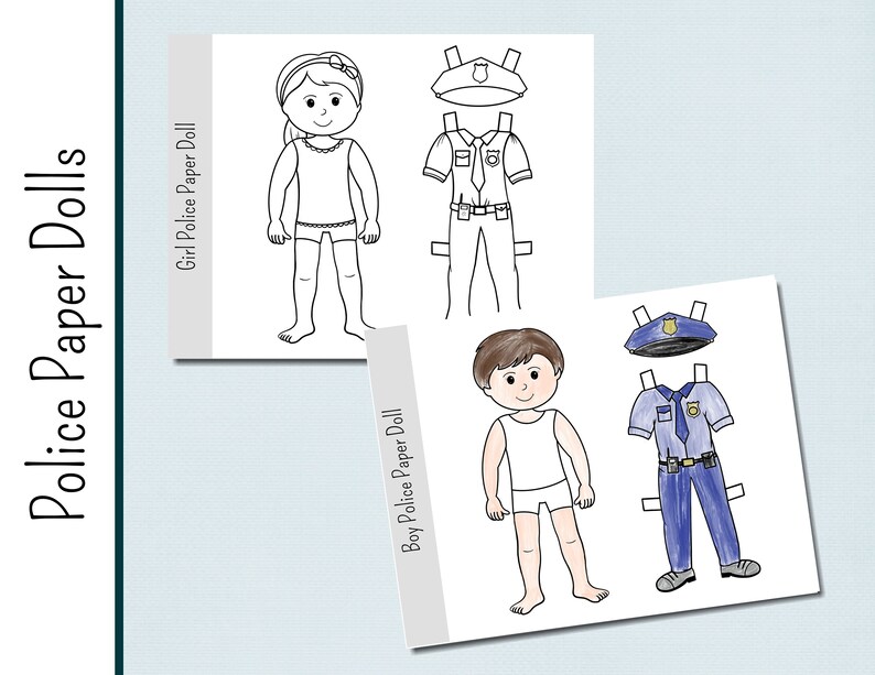 Police Paper Dolls | Printable Paper Doll | Coloring Activity ...
