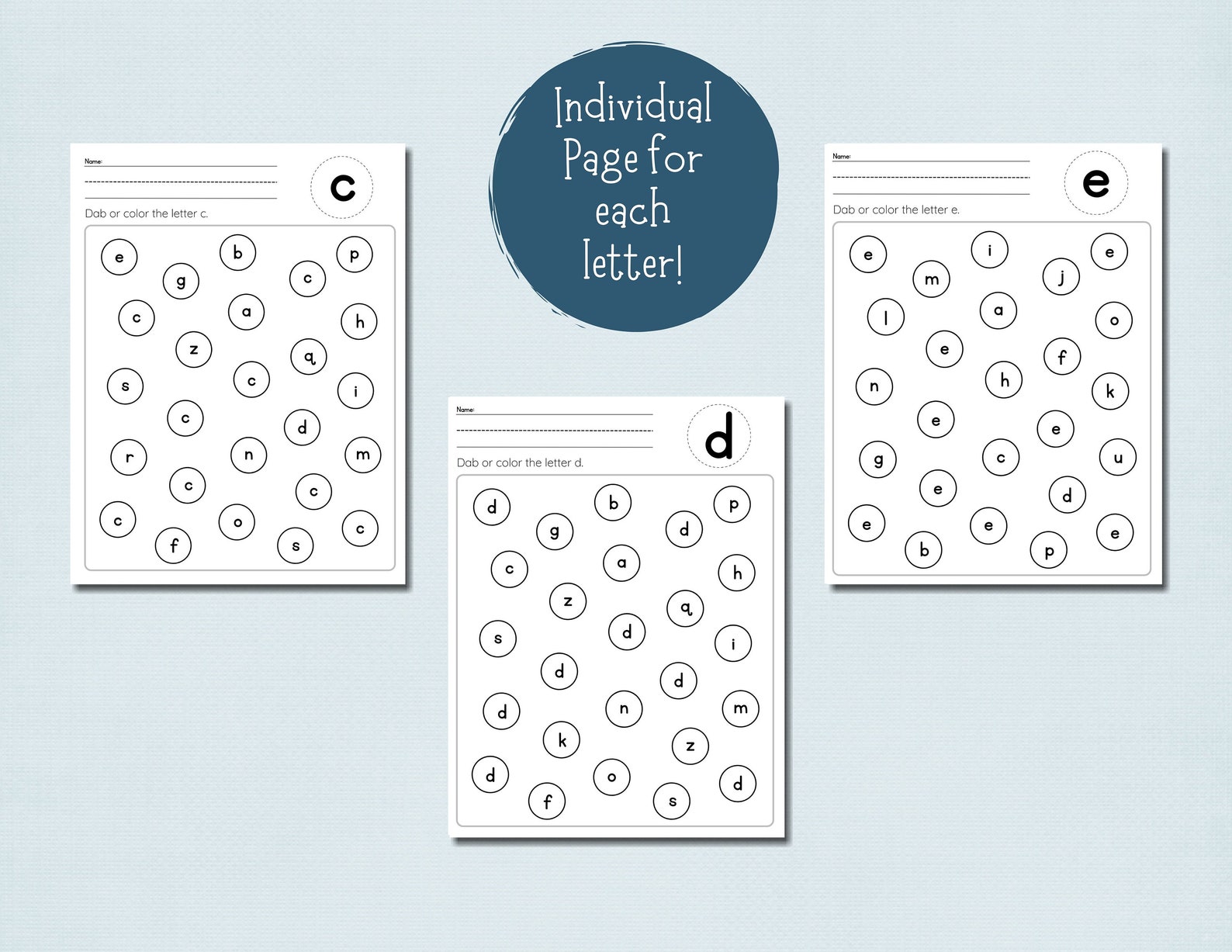 Lowercase Alphabet Dab and Dot Alphabet Search 26 - Etsy