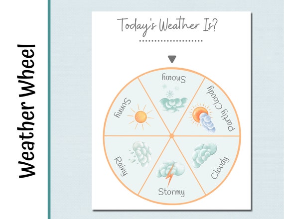 Weather Wheel Educational Printable Download First Grade - Etsy
