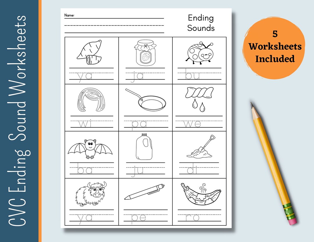 5 CVC Ending Sound Worksheets | CVC Words | Printable | Phonics | CVC ...