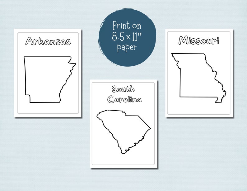 50 States Coloring Pages USA Geography USA Coloring Pages | Etsy