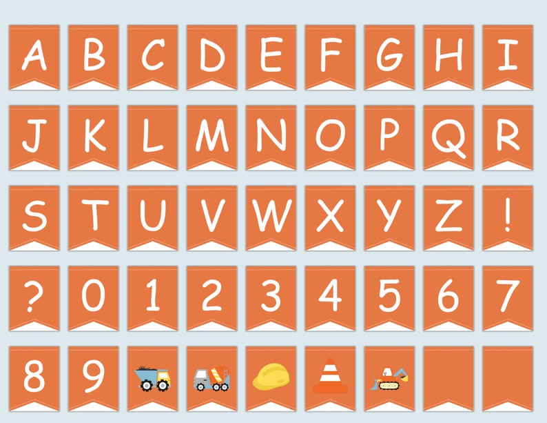 Construction Printable Banner | Digital | Printable | Birthday | Baby ...