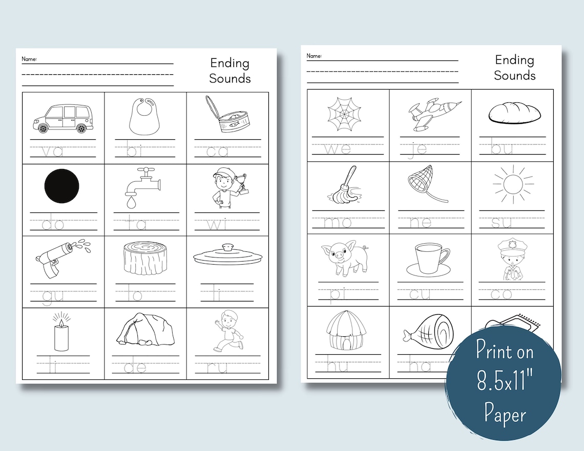 5 CVC Ending Sound Worksheets | CVC Words | Printable | Phonics | CVC ...