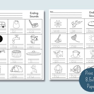 5 CVC Ending Sound Worksheets | CVC Words | Printable | Phonics | CVC ...