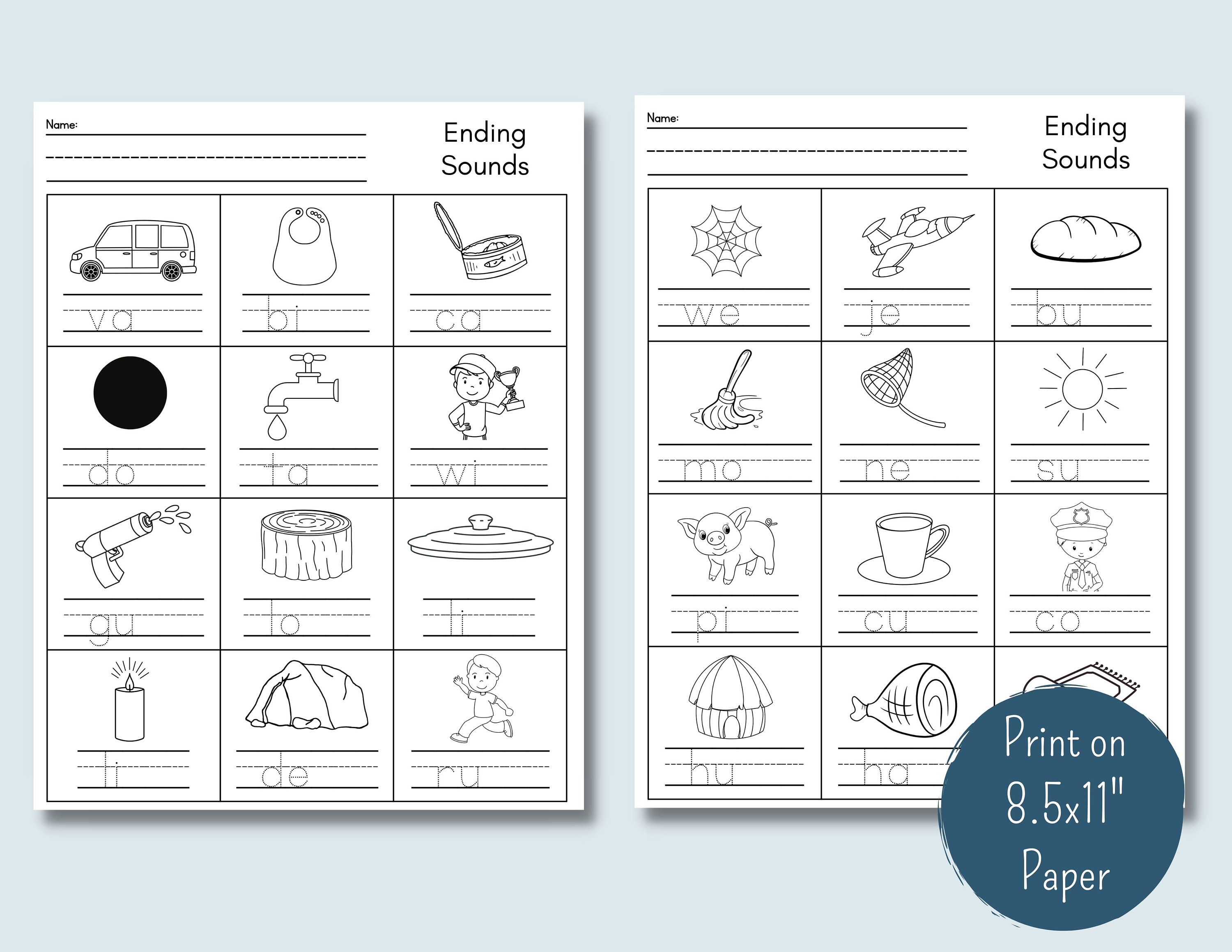 5 CVC Ending Sound Worksheets | CVC Words | Printable | Phonics | CVC ...