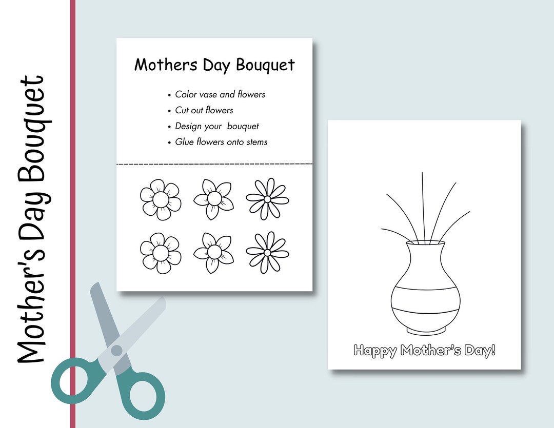 Bouquet Craft | Mother's Day | Kindergarten | First Grade| Printable ...