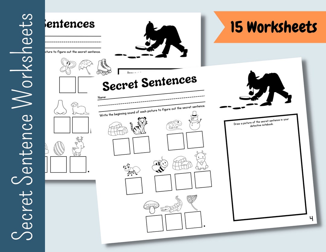Secret Sentence Worksheets | CVC Words | Sight Words | Handwriting ...
