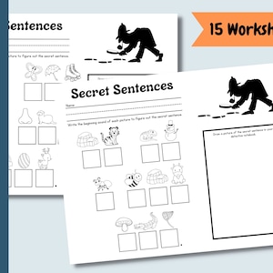 Secret Sentence Worksheets | CVC Words | Sight Words | Handwriting ...
