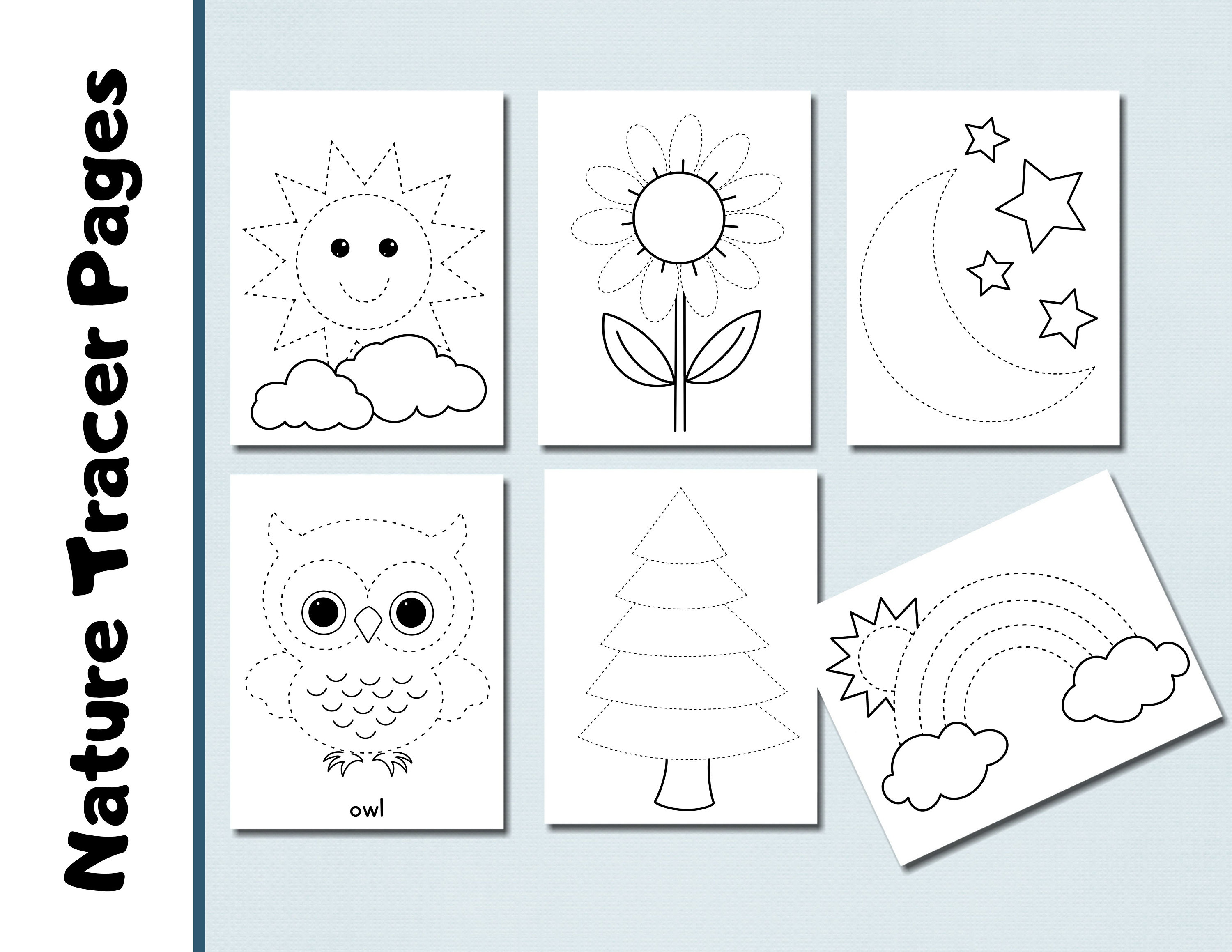 Nature Tracer Pages | Kids Trace Pages | Kids Coloring Pages | Pencil ...