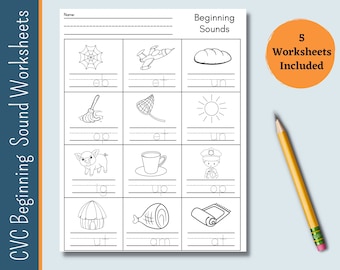 5 CVC Ending Sound Worksheets | CVC Words | Printable | Phonics | CVC ...