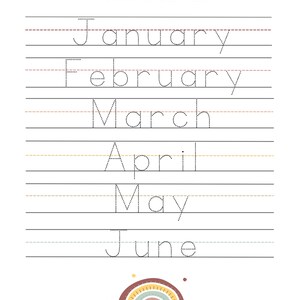 Months of the Year Handwriting Worksheets | Days of the Week ...