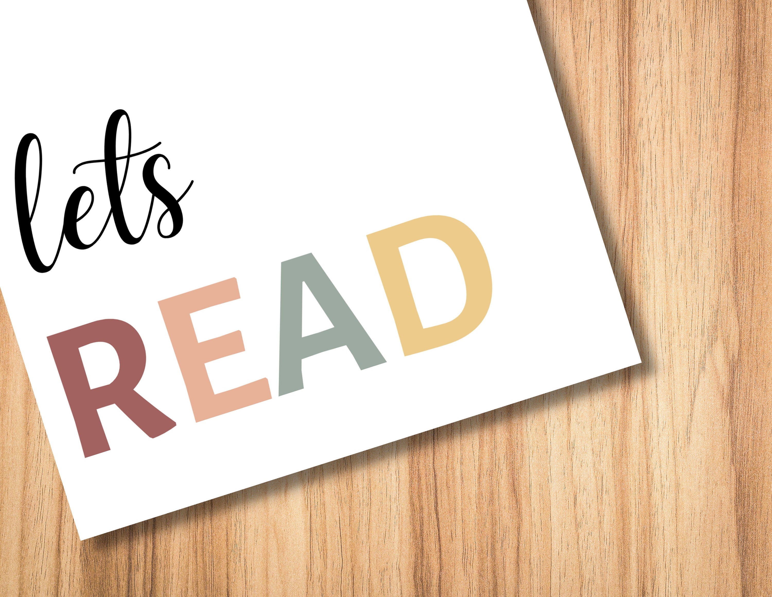 Lets Read Poster Earth Tones Reading Chart Library Chart | Etsy