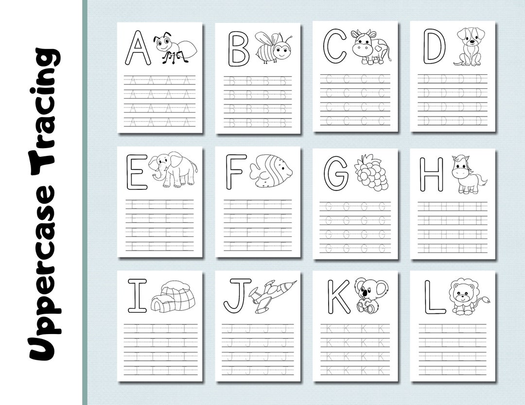 Uppercase Alphabet | Tracing Worksheets | Coloring Pages | Handwriting ...