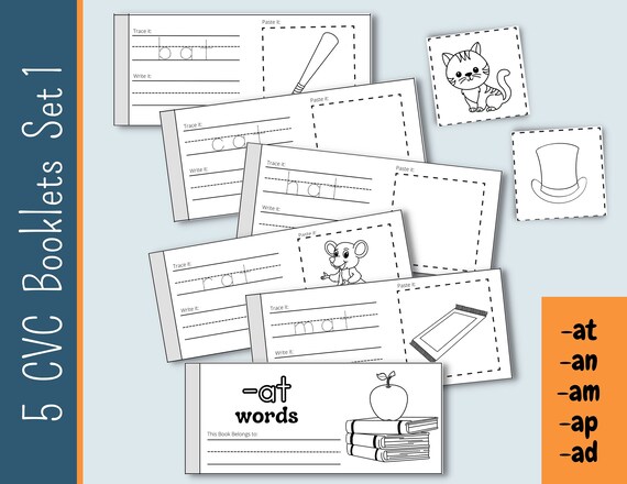 CVC Books Set 1 CVC Words Printable Handwriting CVC - Etsy