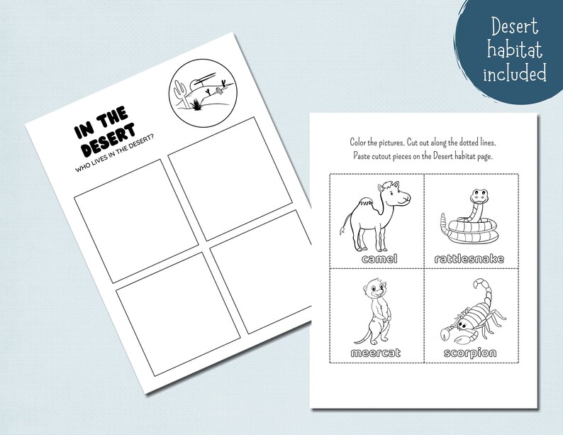 7 Animal Habitat Cut and Paste Activities | Cut and Paste | Animal ...