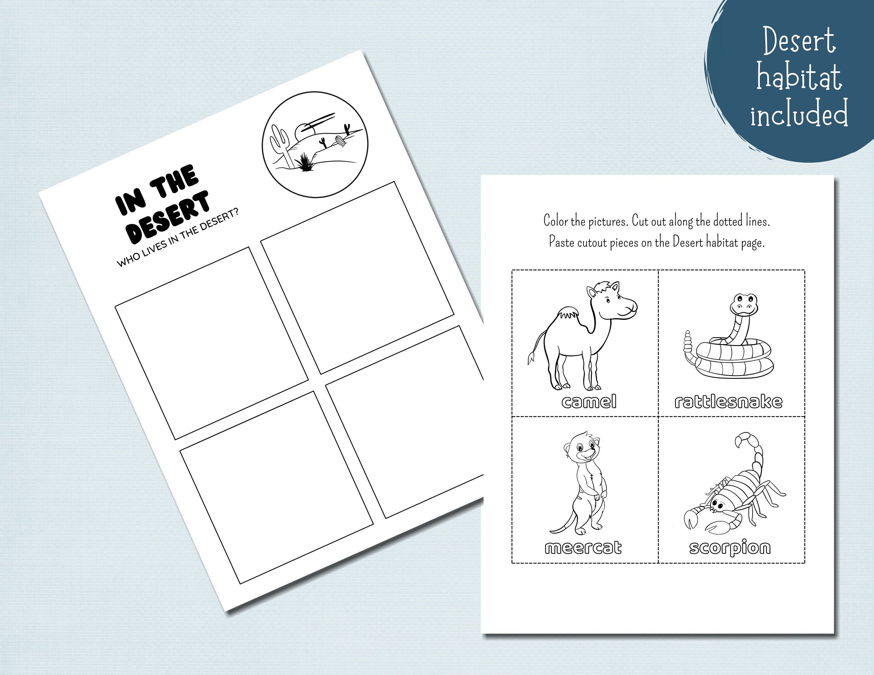 7 Animal Habitat Cut and Paste Activities Cut and Paste Animal Habitat ...