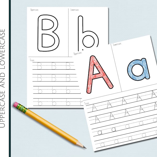 Alphabet Tracing Uppercase and Lowercase - Etsy