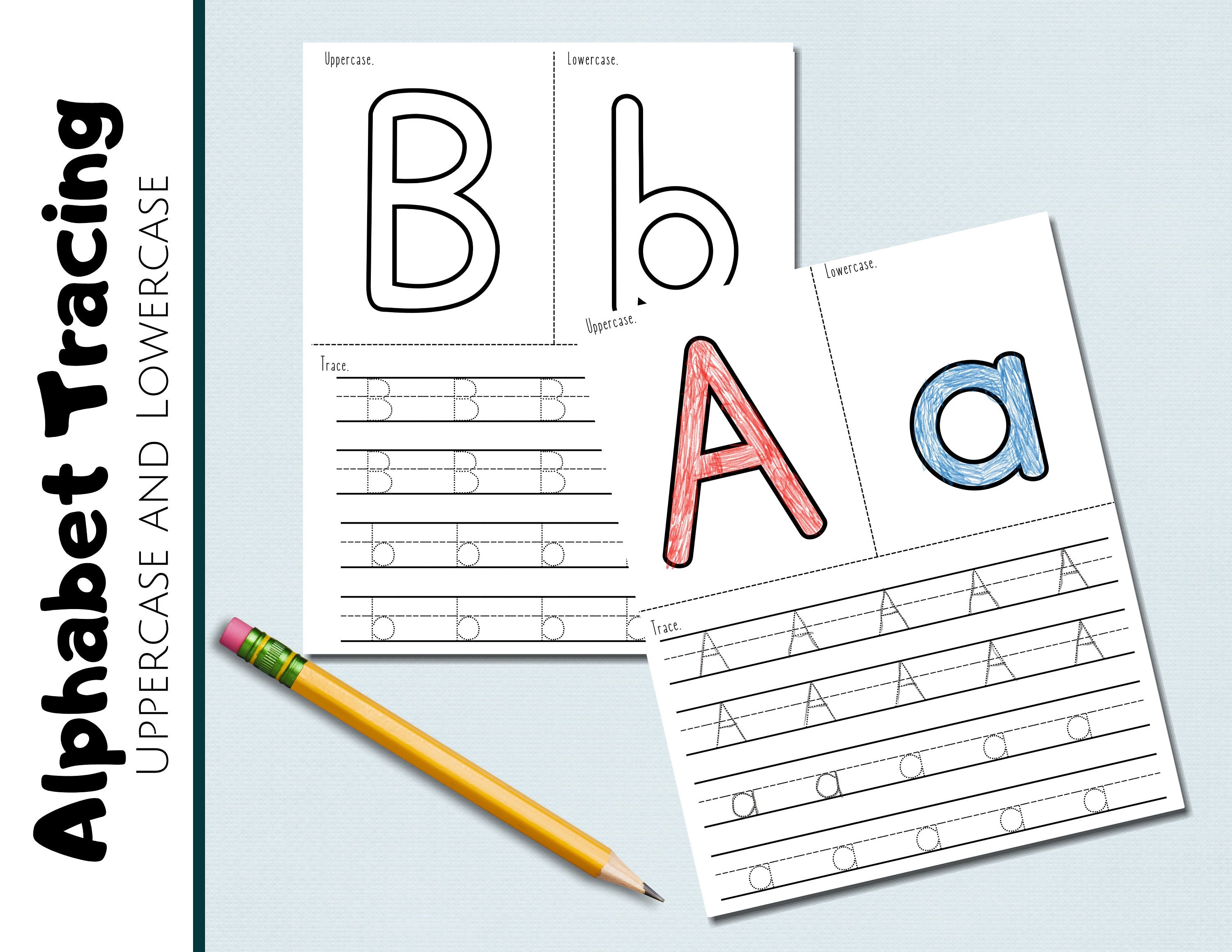 Alphabet | Uppercase and Lowercase | Tracing Worksheets | Coloring ...
